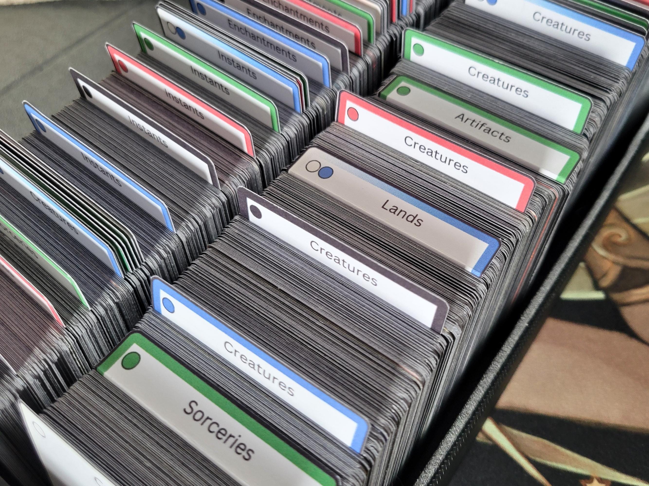 Printable Trading Card Dividers With Editable Color-coded Labels | 5 ...