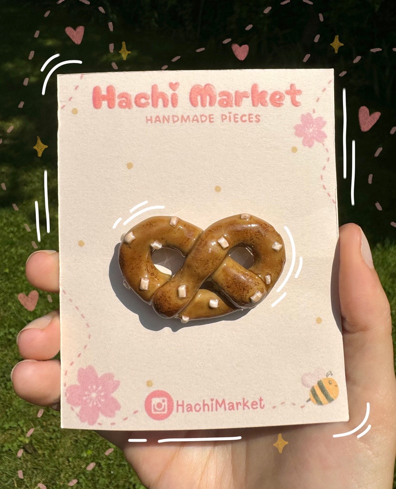 Handmade Clay Pretzel Pin - Etsy