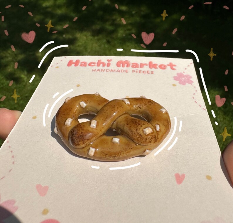 Handmade Clay Pretzel Pin - Etsy