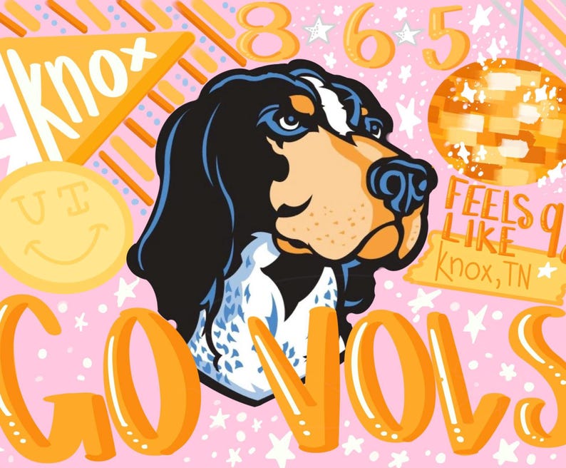 Tennessees Smokey Pink Vibrant Digital Print, Go Vols - Etsy