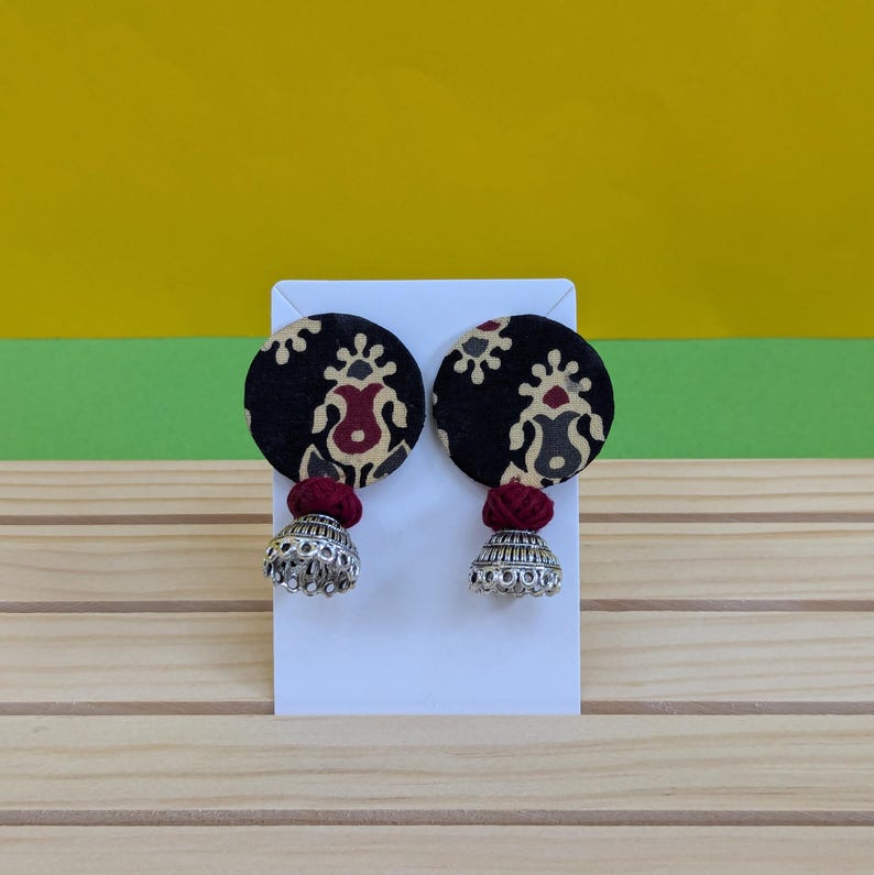 Handmade Fabric Jhumkas: A Touch of Vibrant Culture for Your Ears - Etsy