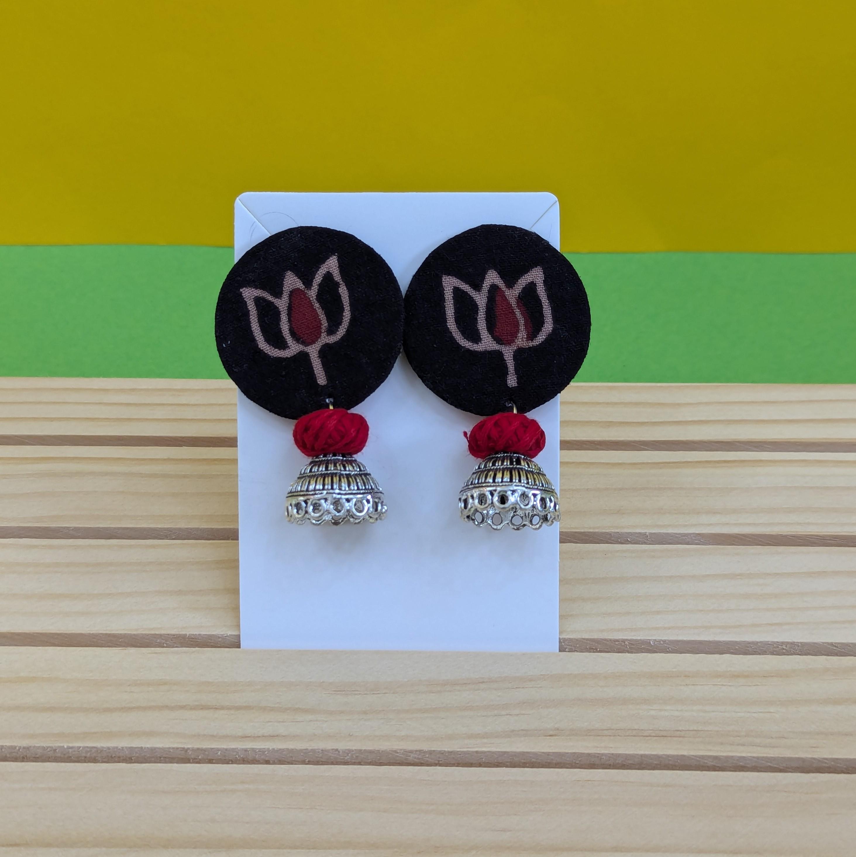 Handmade Fabric Jhumkas: A Touch of Vibrant Culture for Your Ears - Etsy