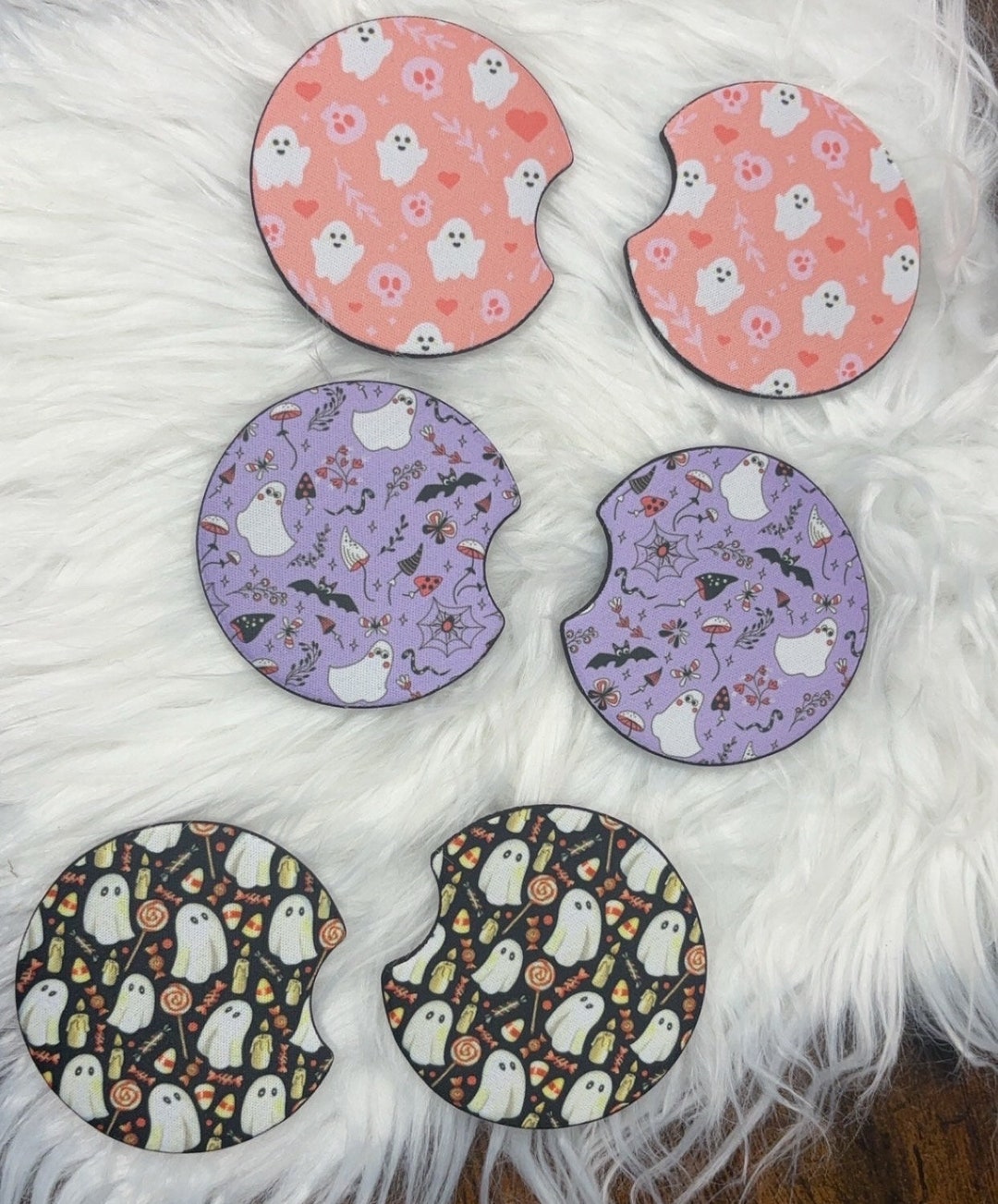 Ghost Car Coasters, Cute Spooky Car Coasters, Spooky Season, Car ...