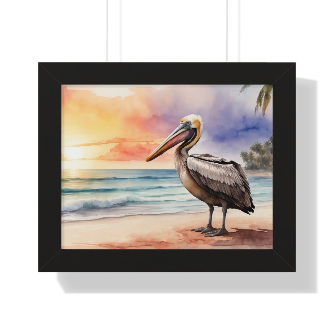 Pelican Watercolor Framed Wall Art - Etsy
