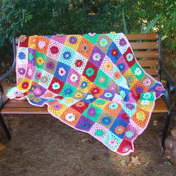 Afghan of Many Colors Pattern - Etsy