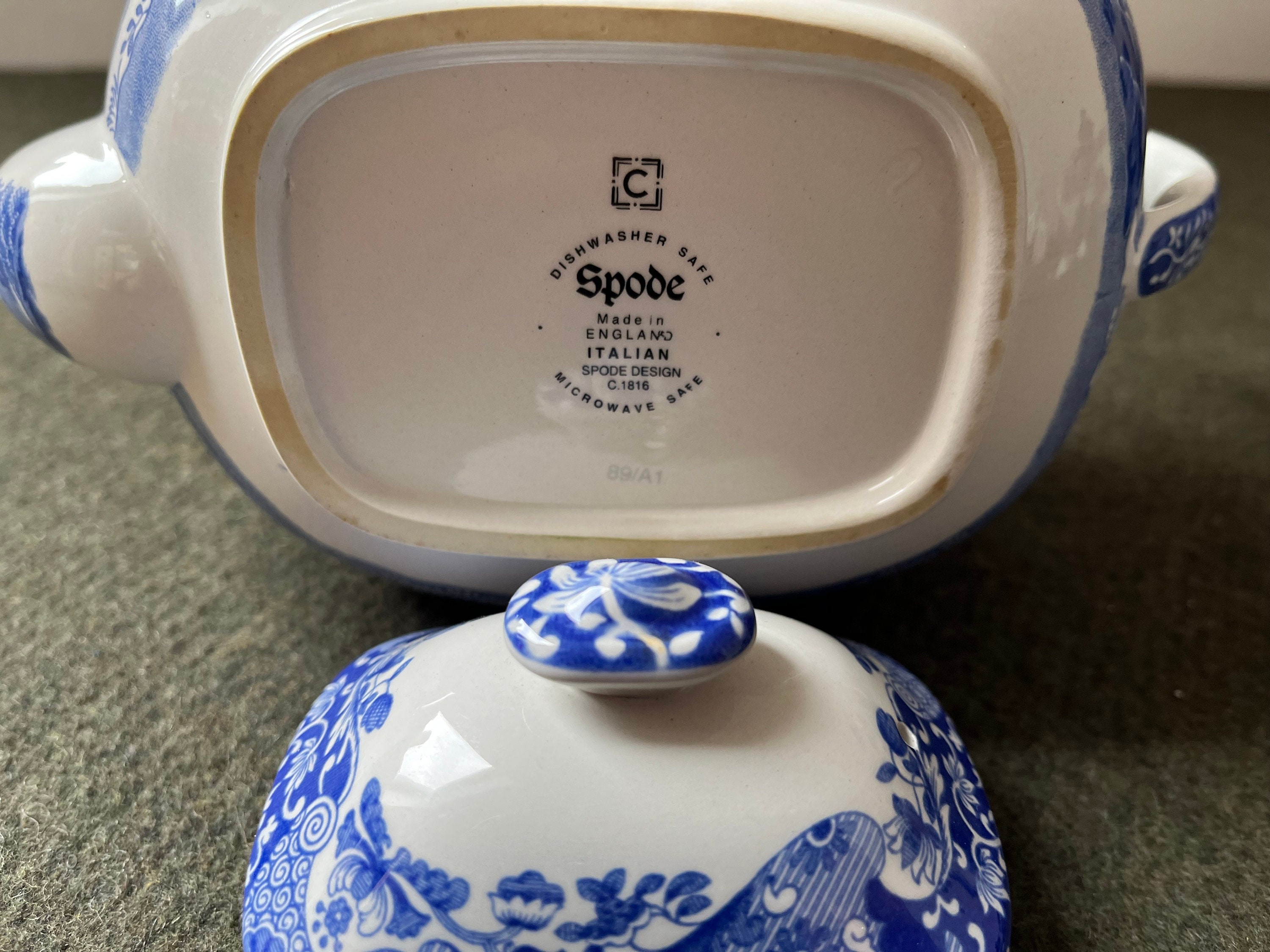 Spode Blue Italian Teapot - Etsy