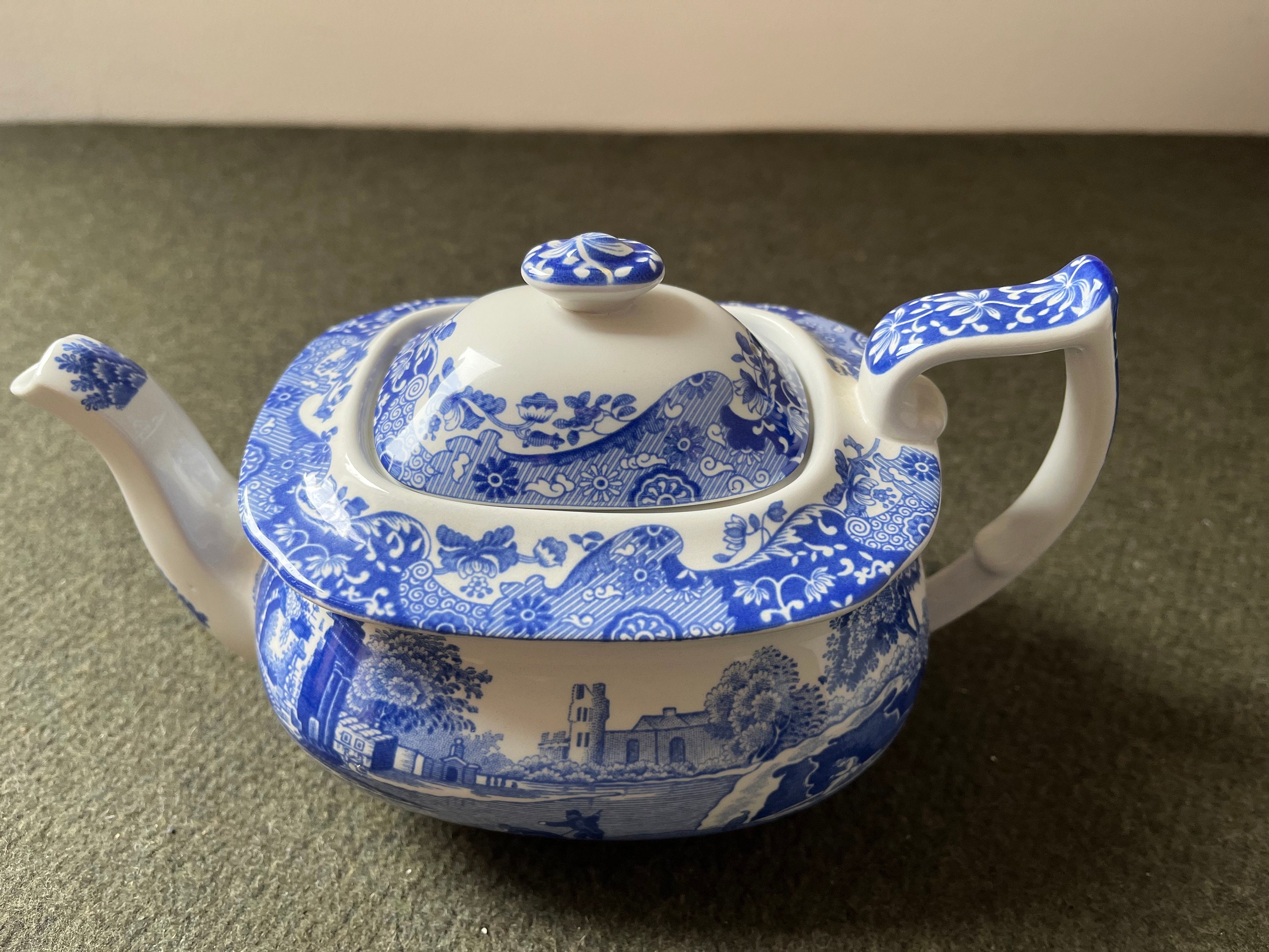 Spode Blue Italian Teapot - Etsy