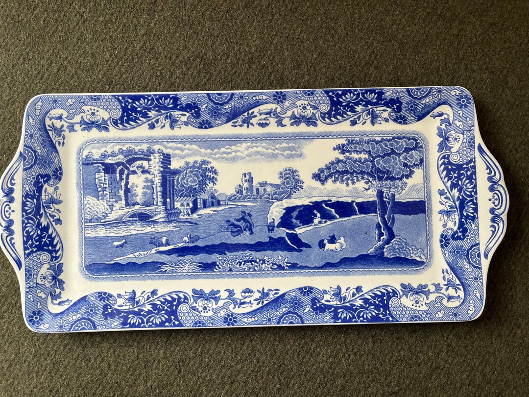 Spode Rectangular Handled Sandwich Tray Cake Plate or Serving Platter ...