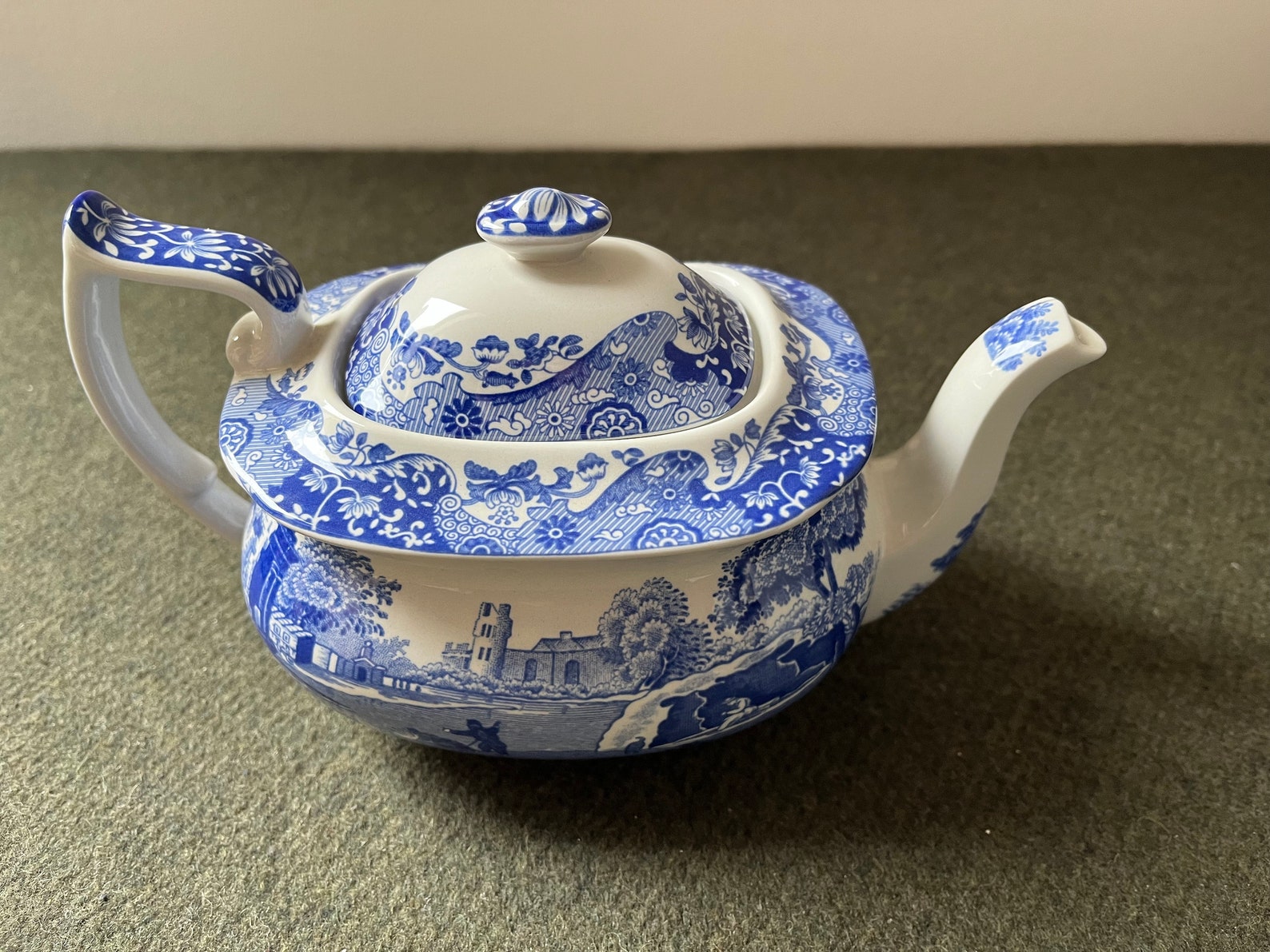 Spode Blue Italian Teapot - Etsy