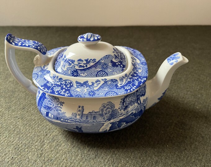 Spode Blue Italian Teapot - Etsy