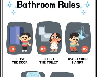 bathroom rules poster learning