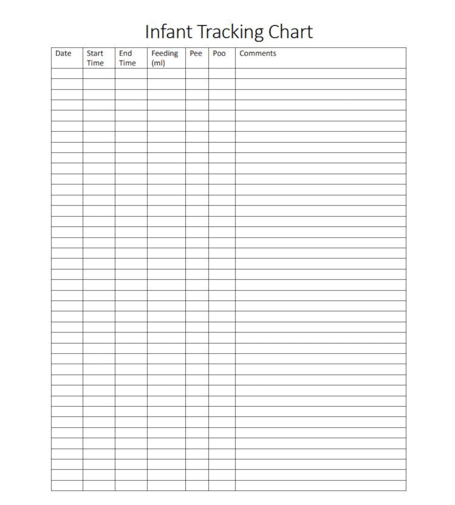 Printable Baby Tracking Chart - Etsy