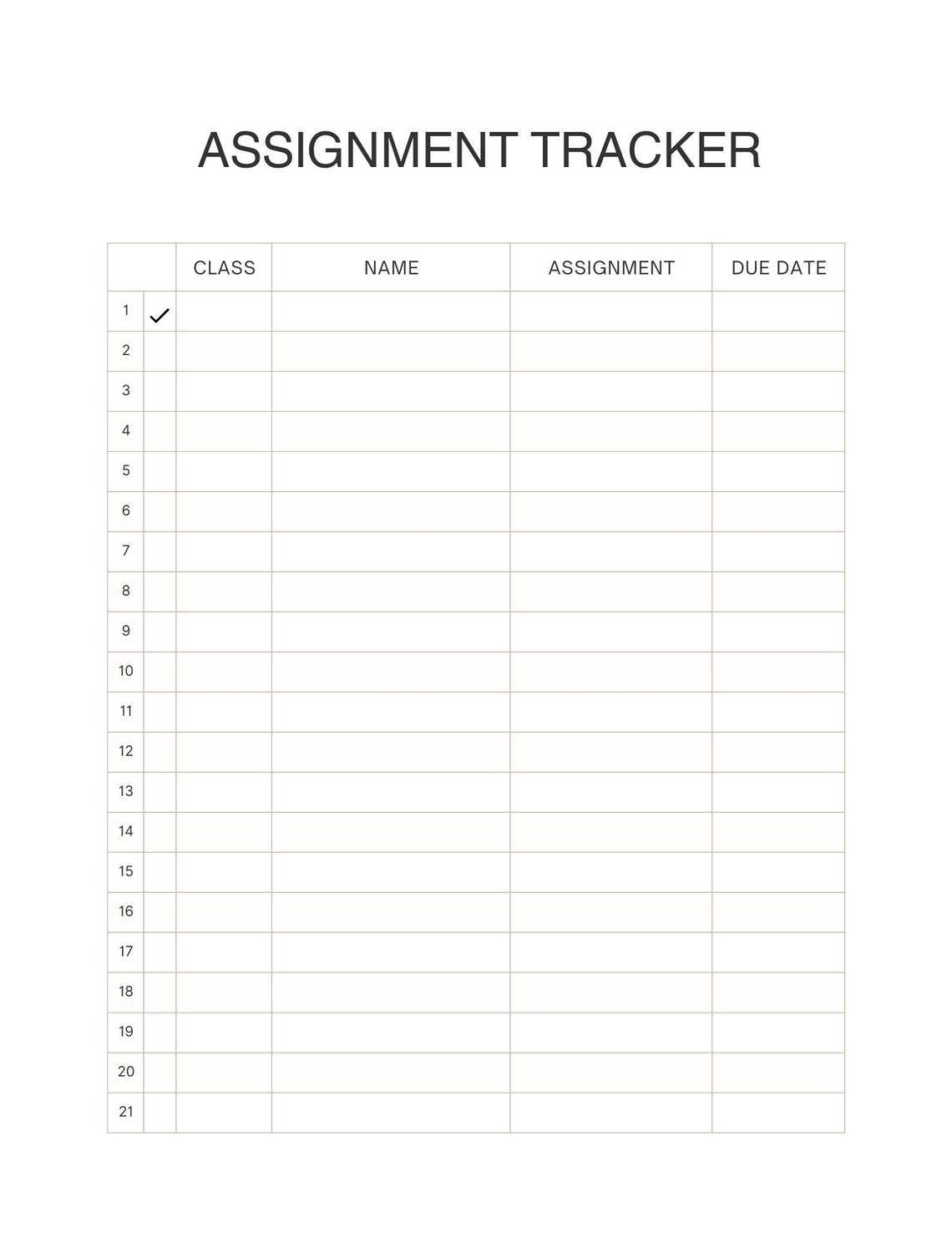 Simple Assignment Tracker Bundle for Parents (black and White) - Etsy