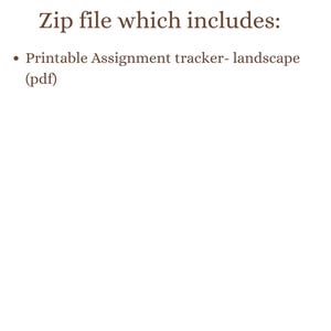 Assignment Tracker (landscape) - Etsy