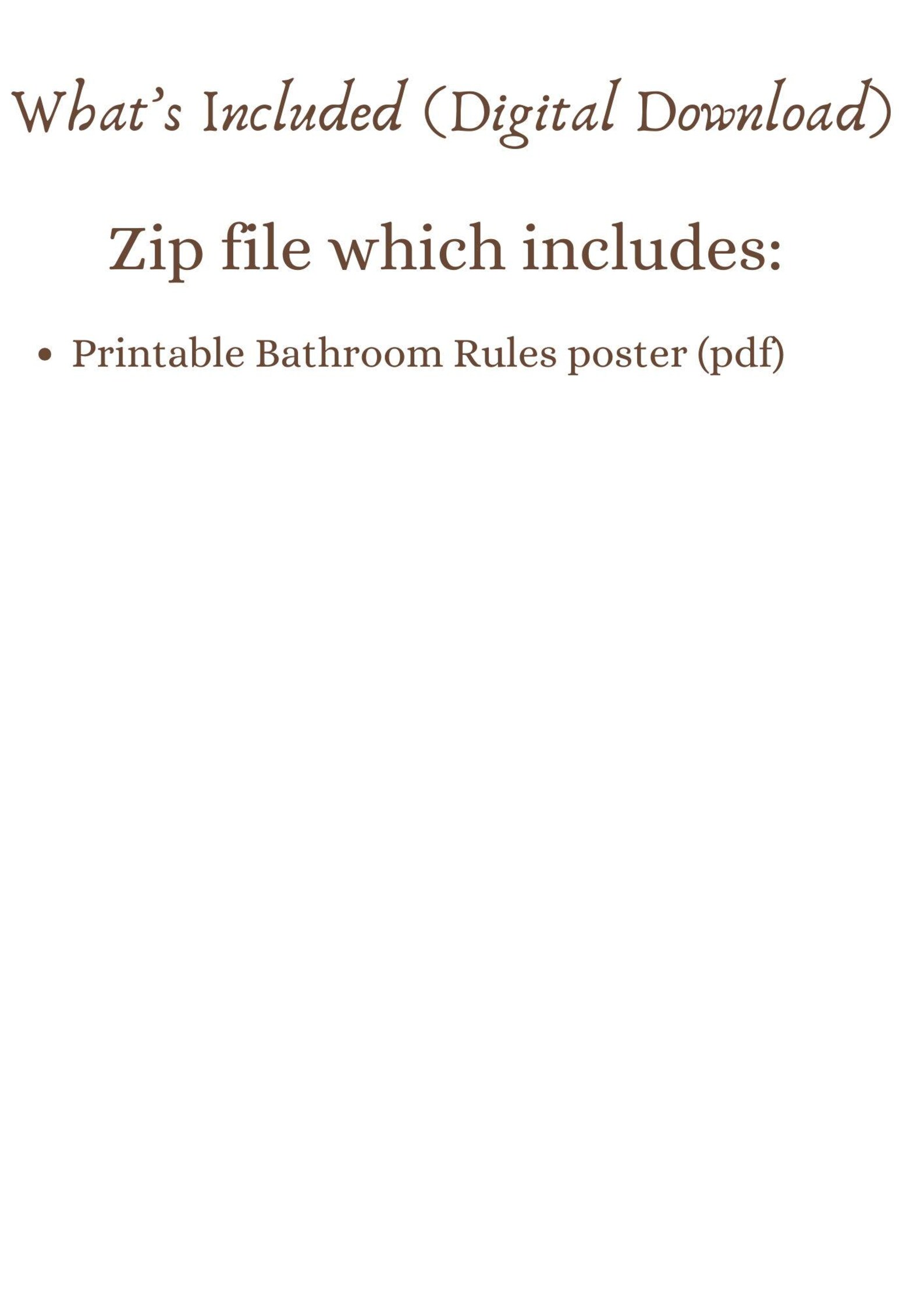 Bathroom Rules Poster - Etsy