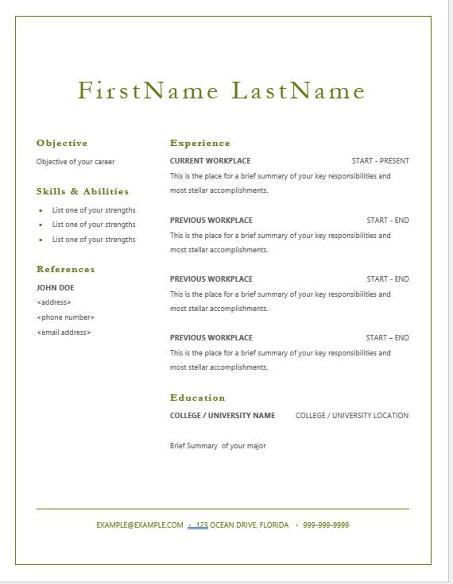 Microsoft Word Resume Templates (2) - Etsy