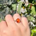 Autumn-fall Ring Orange Red Agate Aqeeq Minimalist Ring Handmade ...