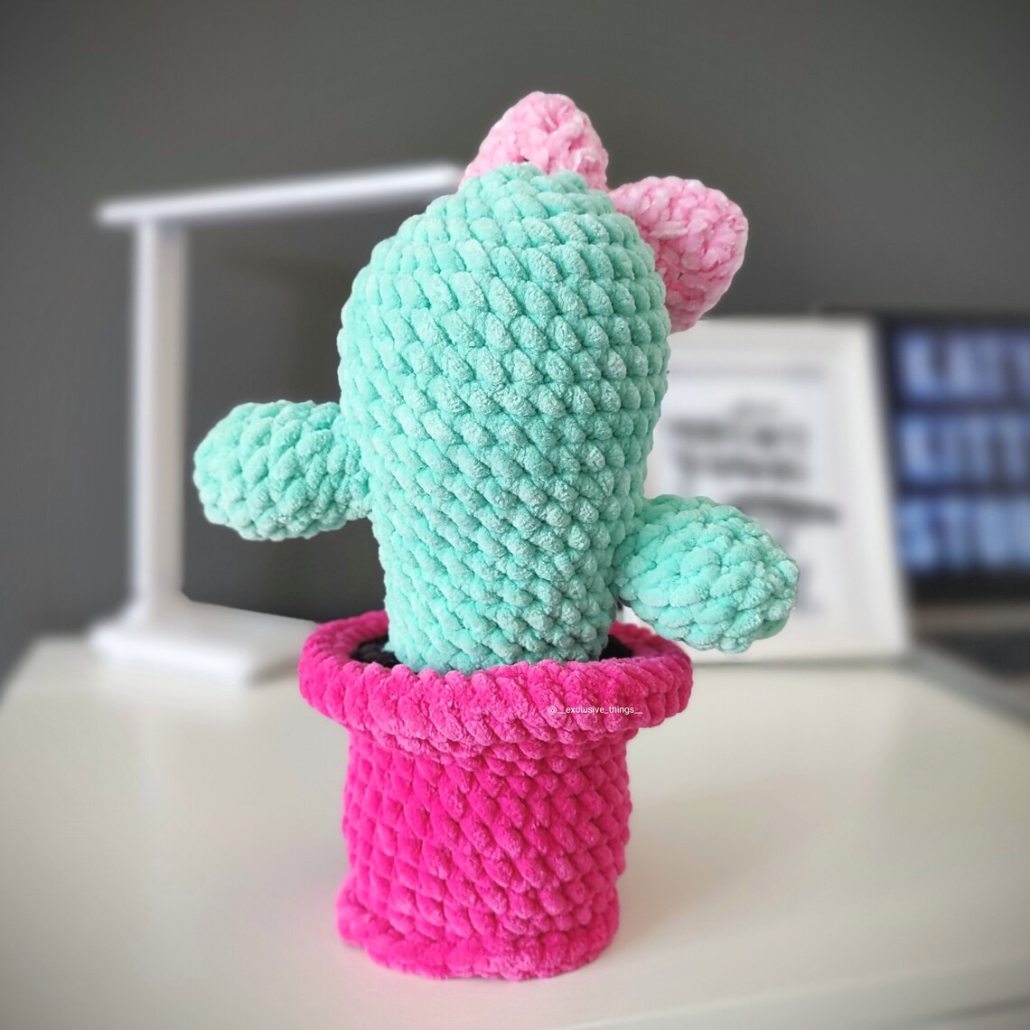 Crochet Plush Cactus Toy Unique Gift Idea for Boss, Office and Home ...