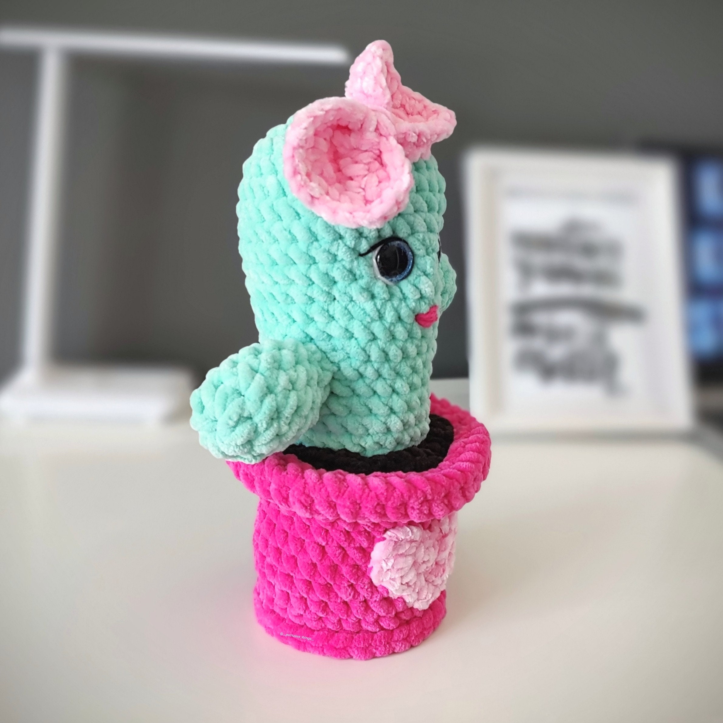 Crochet Plush Cactus Toy Unique Gift Idea for Boss, Office and Home ...