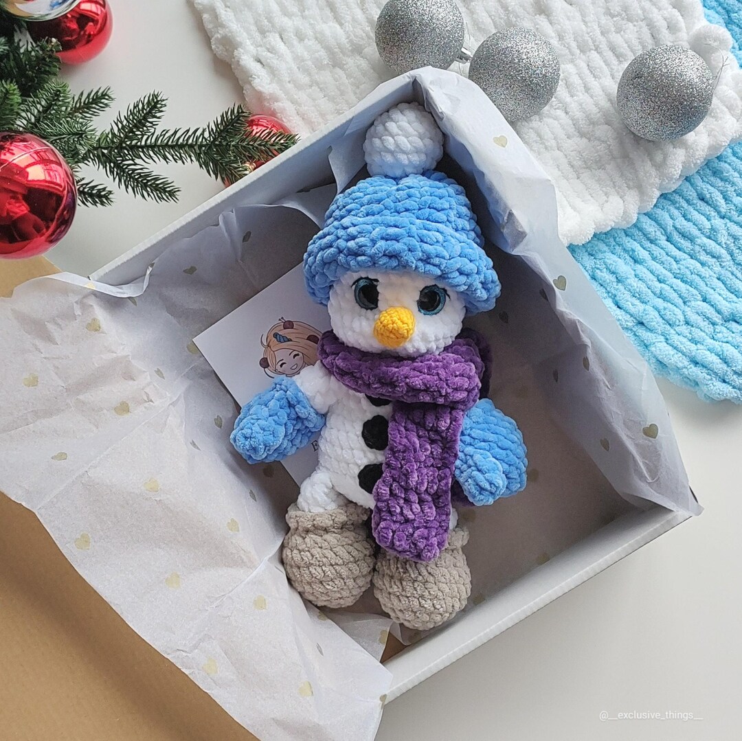 Handmade Plush Snowman Toy in Gift Box Personalized Christmas Gift. - Etsy