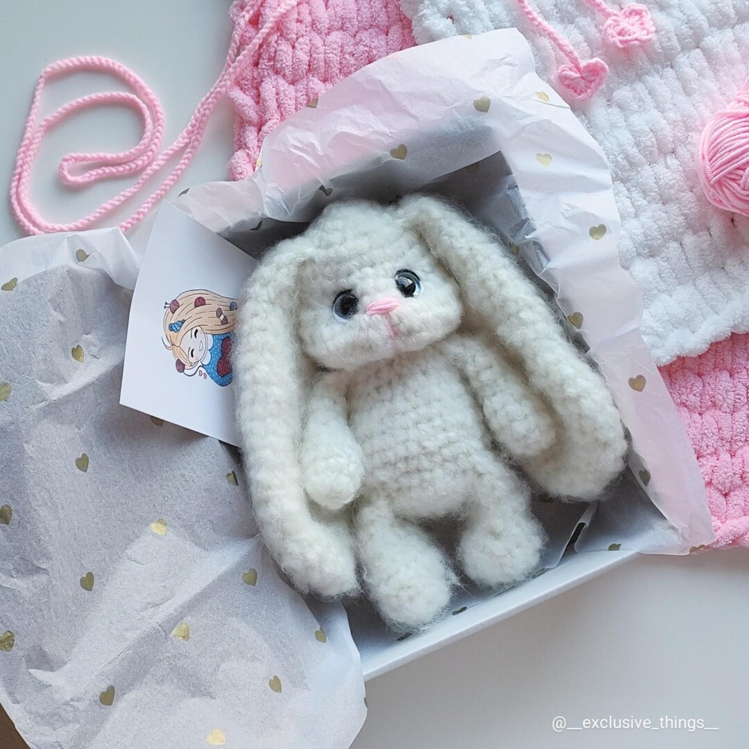 Handmade Fluffy Bunny Toy - Personalized Stuffed Animal With Gift Box ...