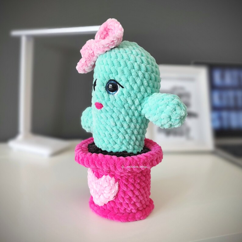 Crochet Plush Cactus Toy Unique Gift Idea for Boss, Office and Home ...