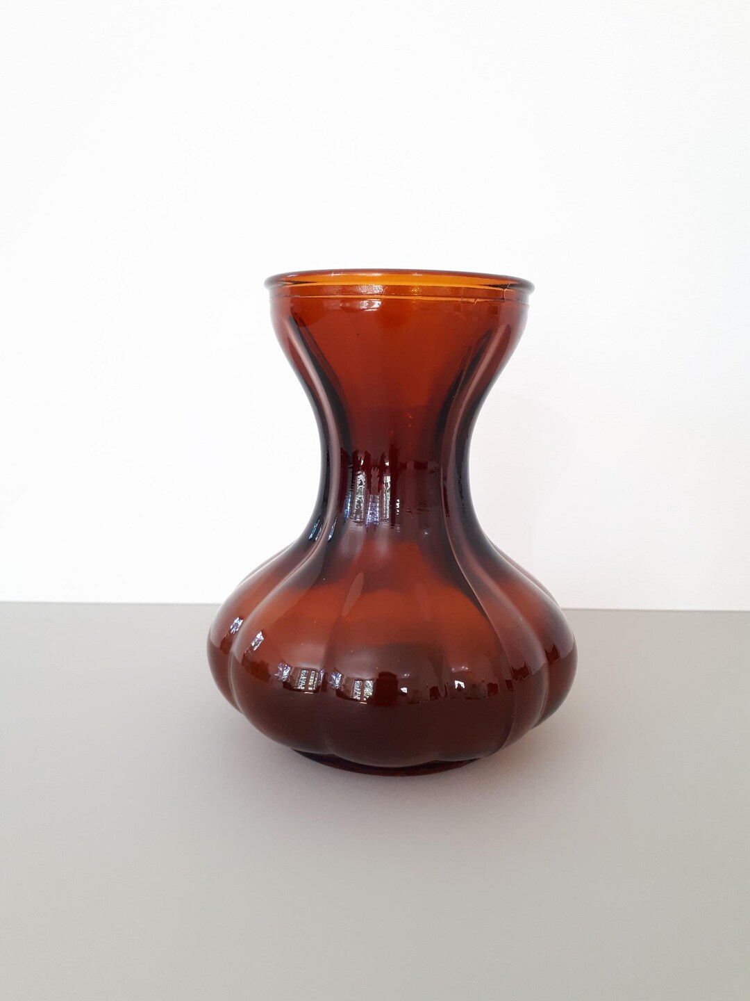 ROYAL LEERDAM Holland Amber Glass Hyacinth Vase by Andries Copier ...