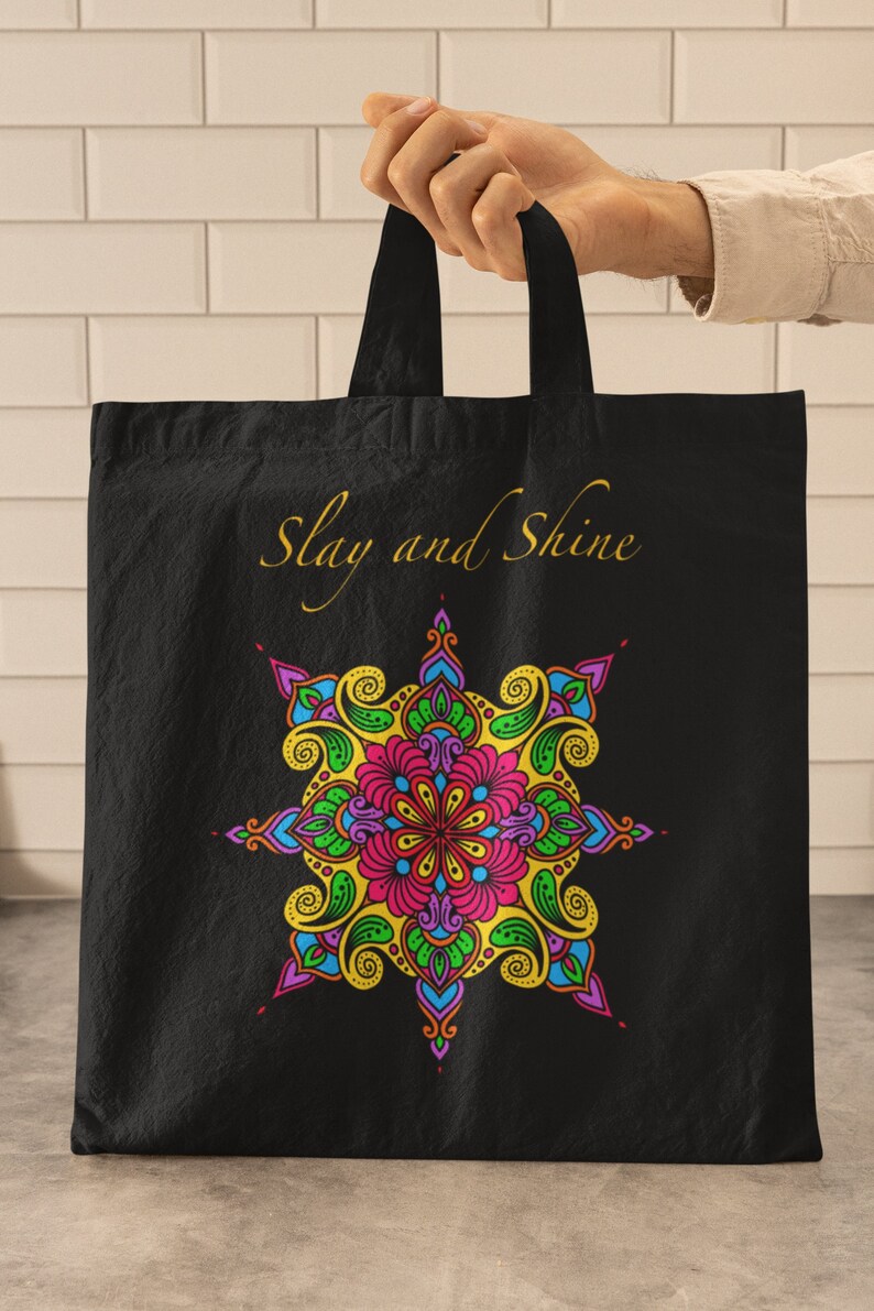Slay and Shine Tote Bag for Women Mandala Art Tote Bag Gifts for Zen ...