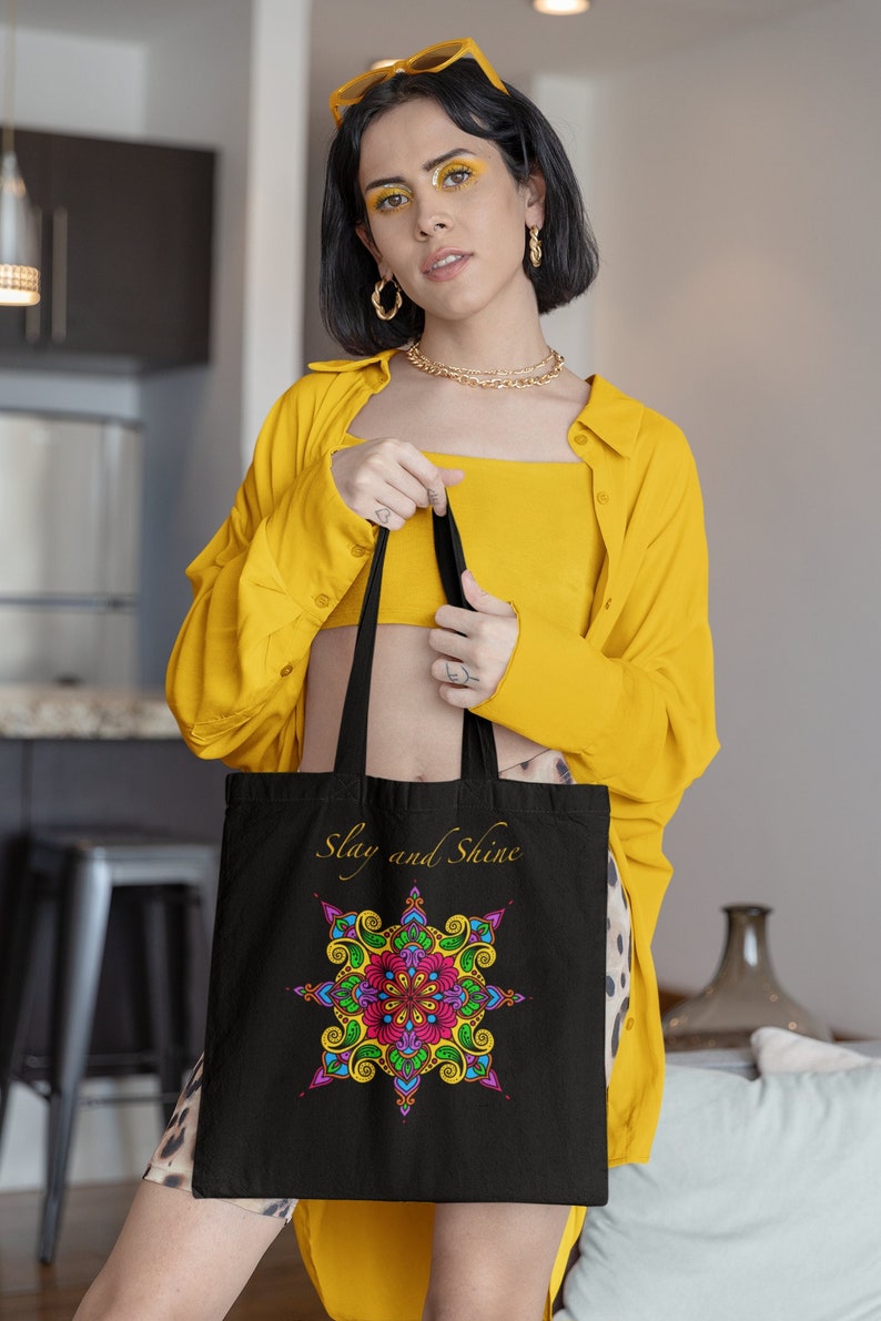 Slay and Shine Tote Bag for Women Mandala Art Tote Bag Gifts for Zen ...