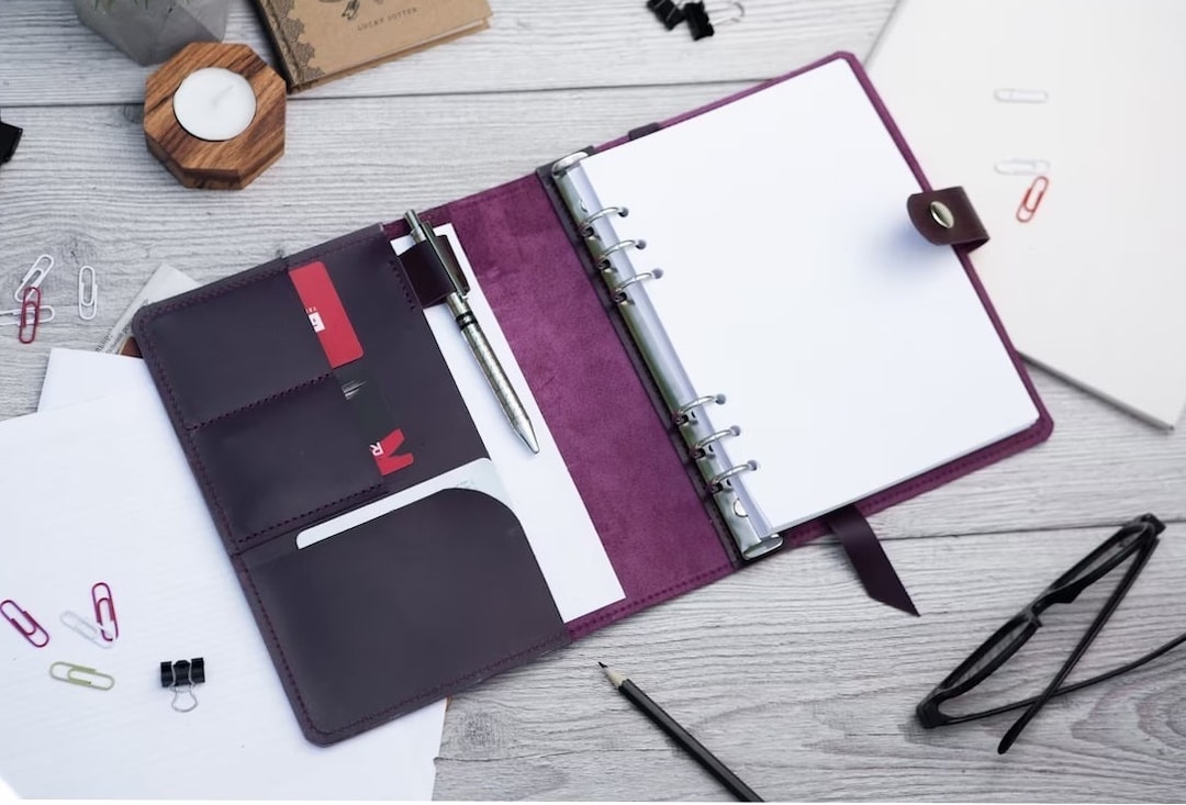 A5 Binder Planner, A5 Business Folio, Leather Portfolio Personalized ...