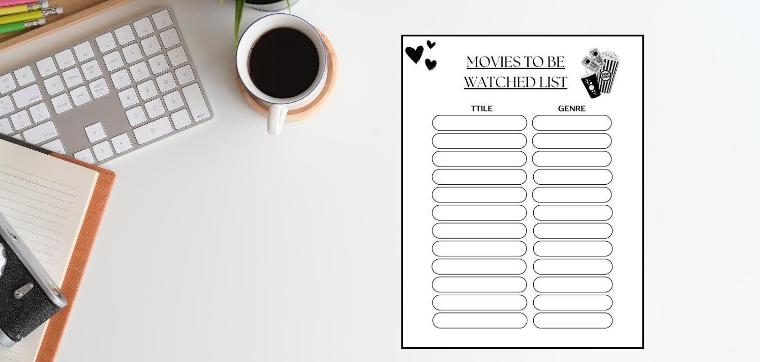 Printable Movie Tracker and Movie to Be Watched List. Digital. Movie ...
