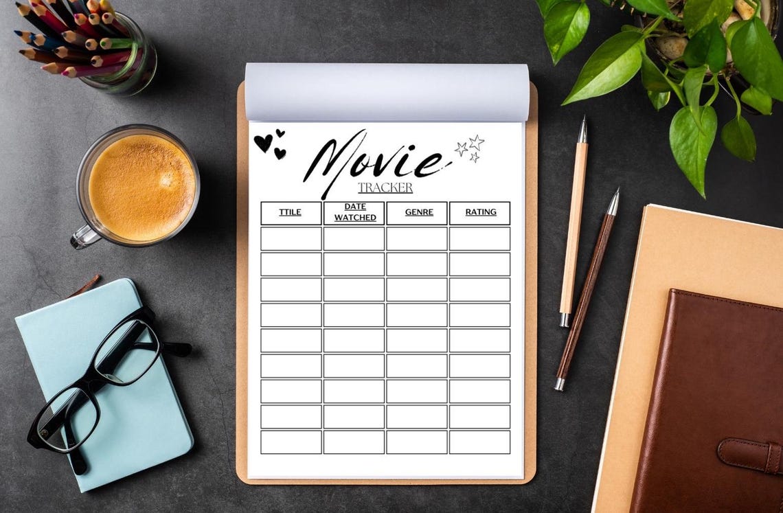 Printable Movie Tracker and Movie to Be Watched List. Digital. Movie ...