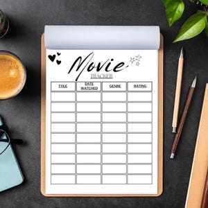 Printable Movie Tracker and Movie to Be Watched List. Digital. Movie ...