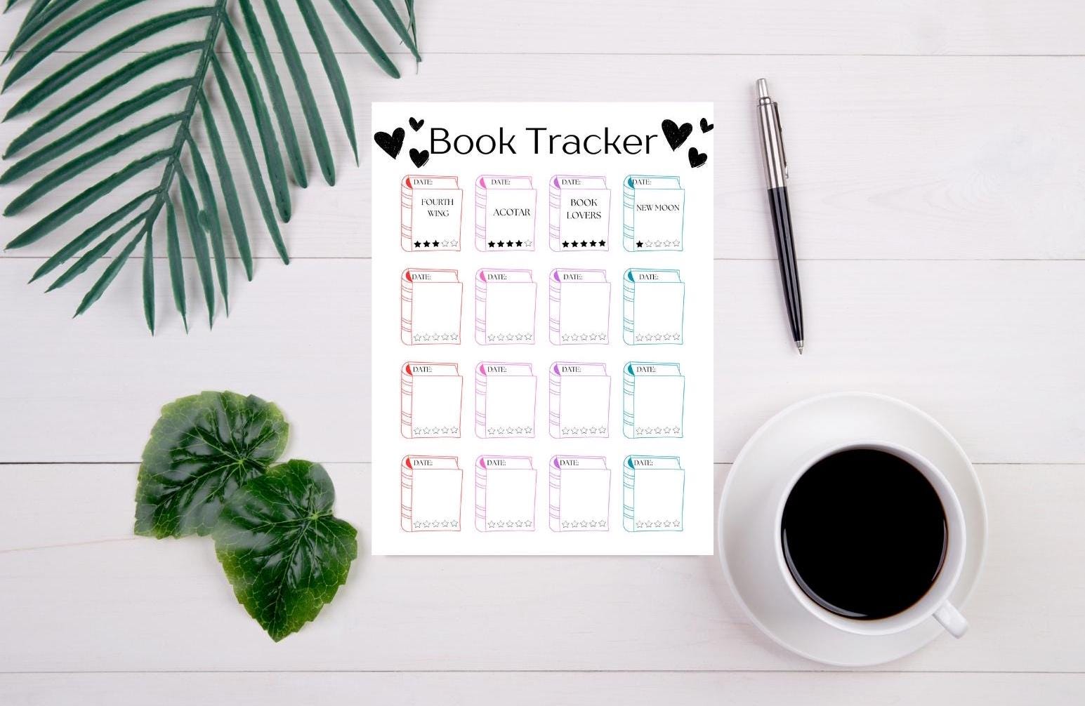 Printable Book Tracker Sheets. Digital Book Tracker. Book Tracker for ...