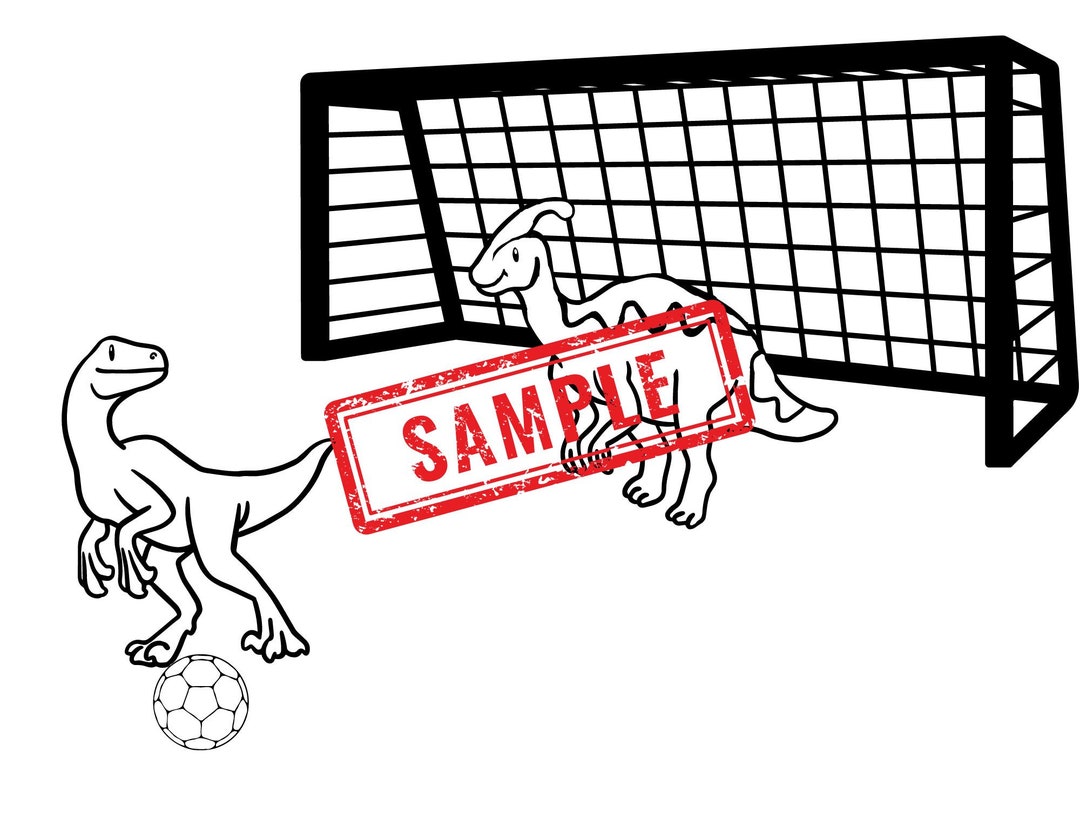Printable Coloring Page Dinosaurs Playing Soccer - Etsy