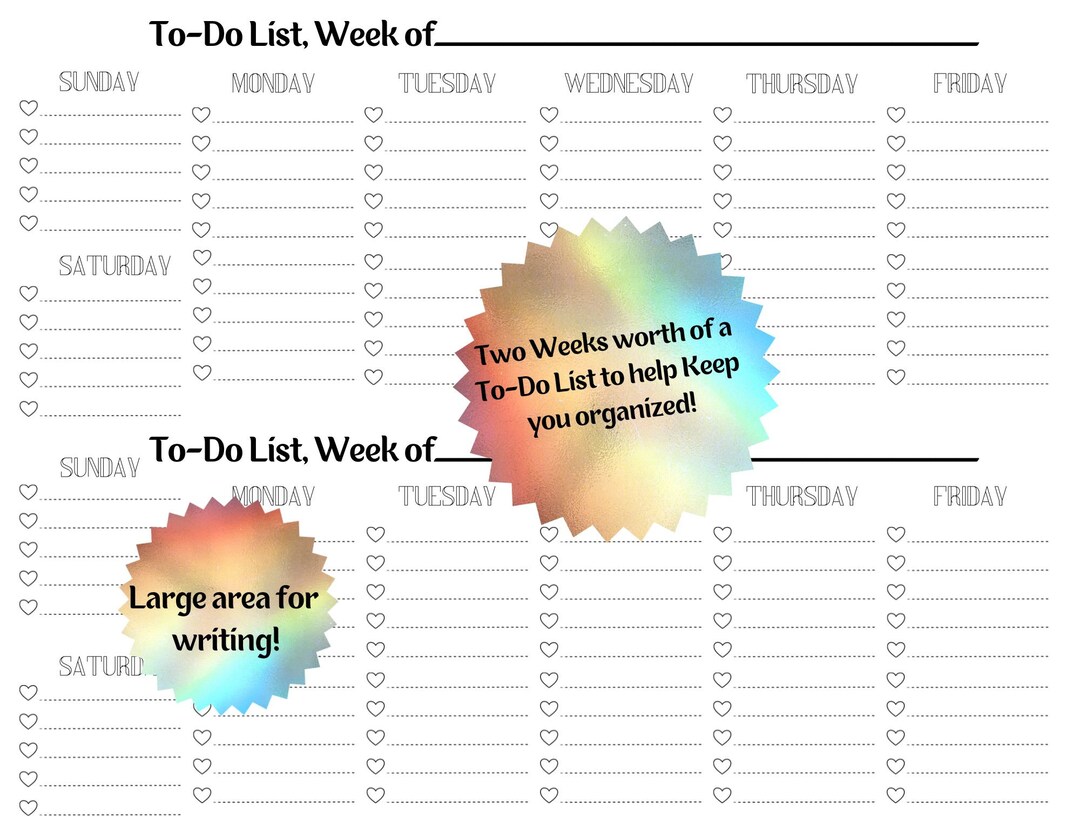 Printable Feminine Fun To-do List Keeps You Organized and Adds Fun to ...