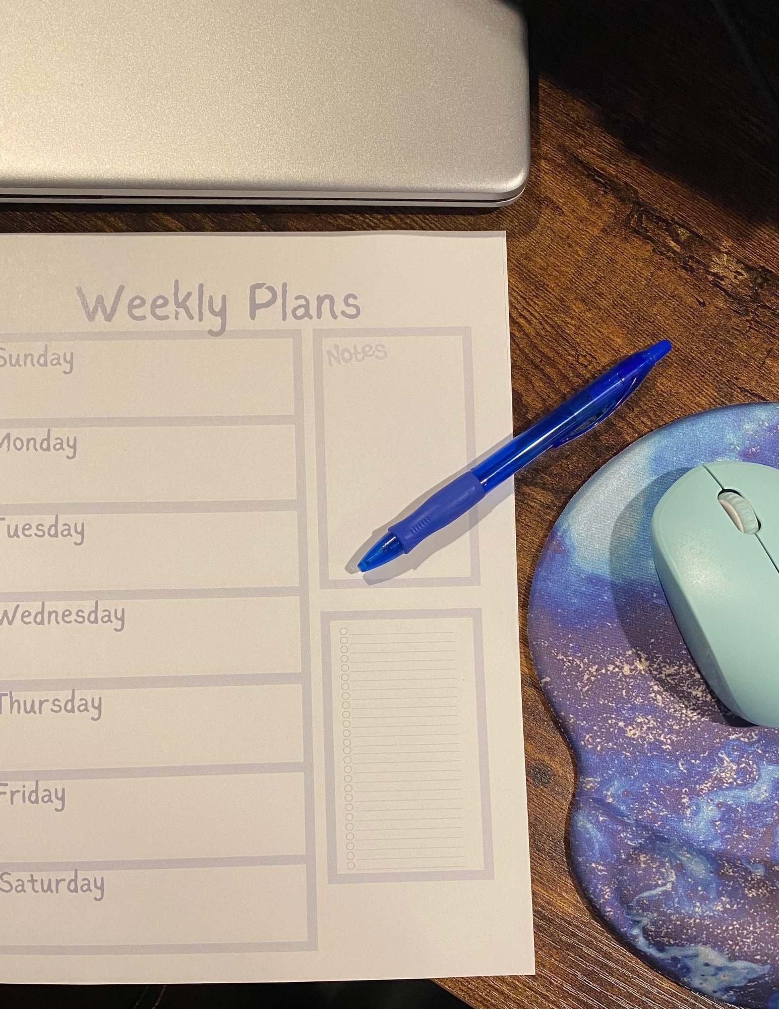 Simple Printable Weekly Template, Great for Kids, Students and Adults ...