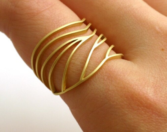 Dragonfly Wing Ring 18kt Gold - Etsy