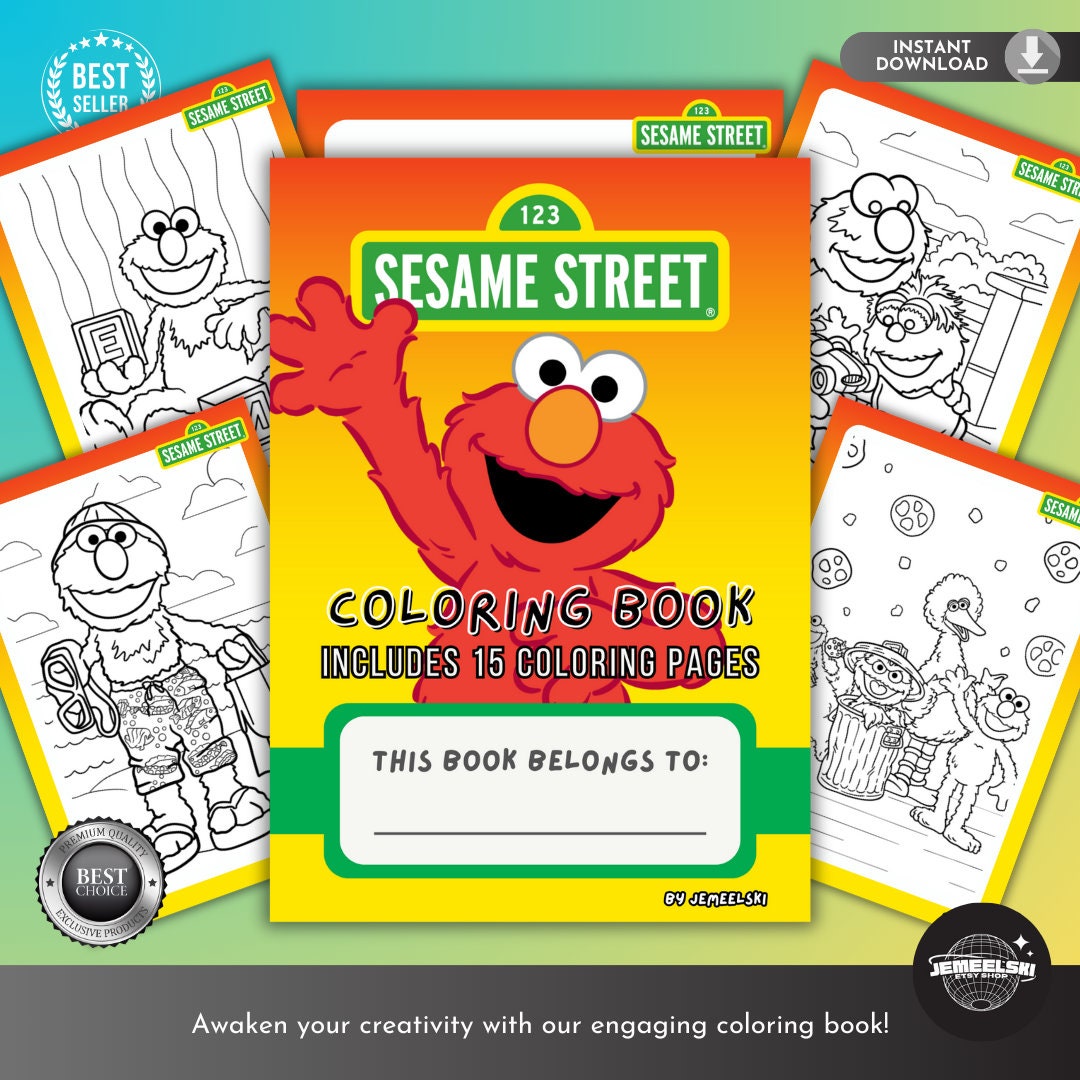 Famous Cartoon Elmo Sesame Coloring Book 20 Pages - Etsy