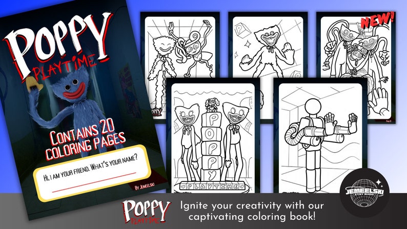 Poppy Playtime Coloring Book 20 Pages - Etsy