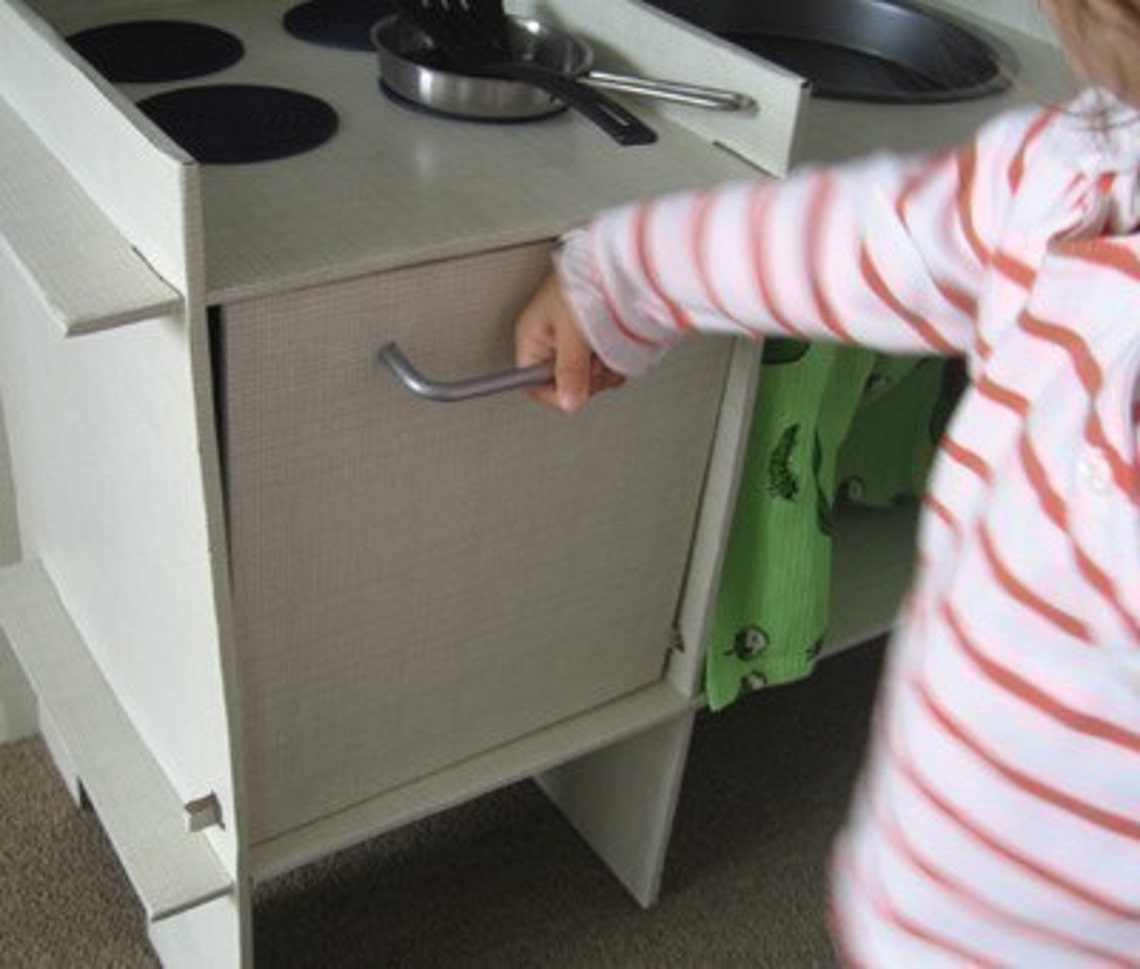 Build a Cardboard Play Kitchen - Etsy