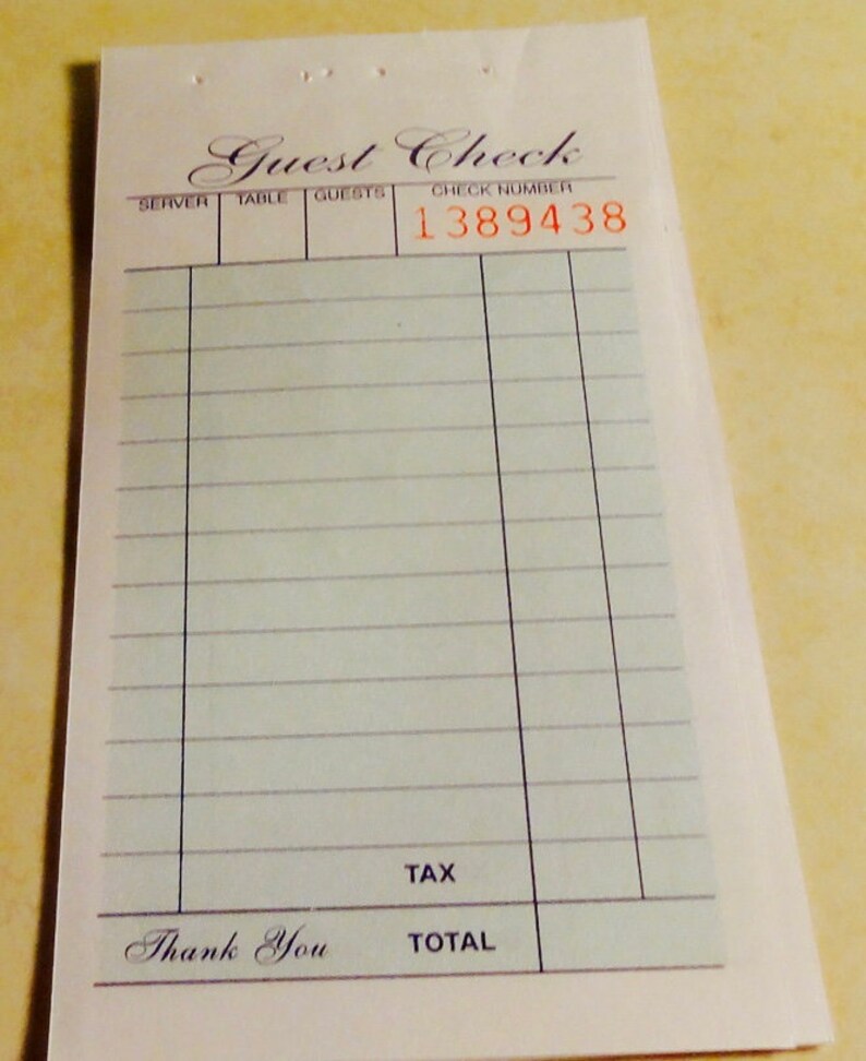 Green Guest Checks, Packet of 10 - Etsy