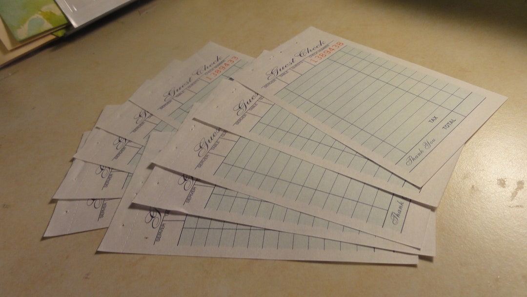 Green Guest Checks, Packet of 10 - Etsy