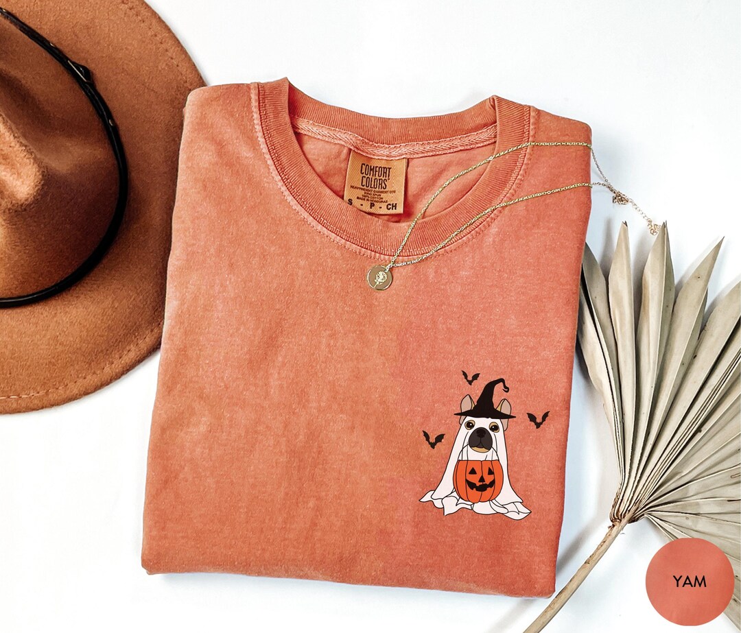 Comfort Colors® French Bulldog Ghost Shirt, Pocket Design, Frenchie ...