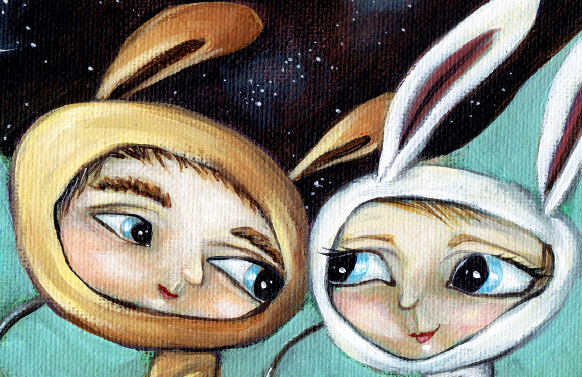 Bunny Rabbit Print Tandem Bike Bunny Costumes Big Eyes Pop | Etsy