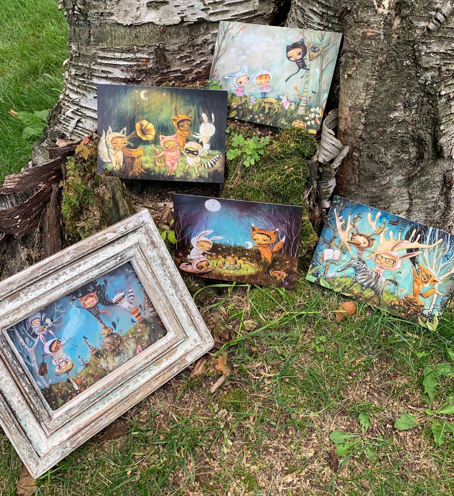 Mini Prints Set of 5, Art Postcard Gift Set, 5x7 Art Prints, Baby ...