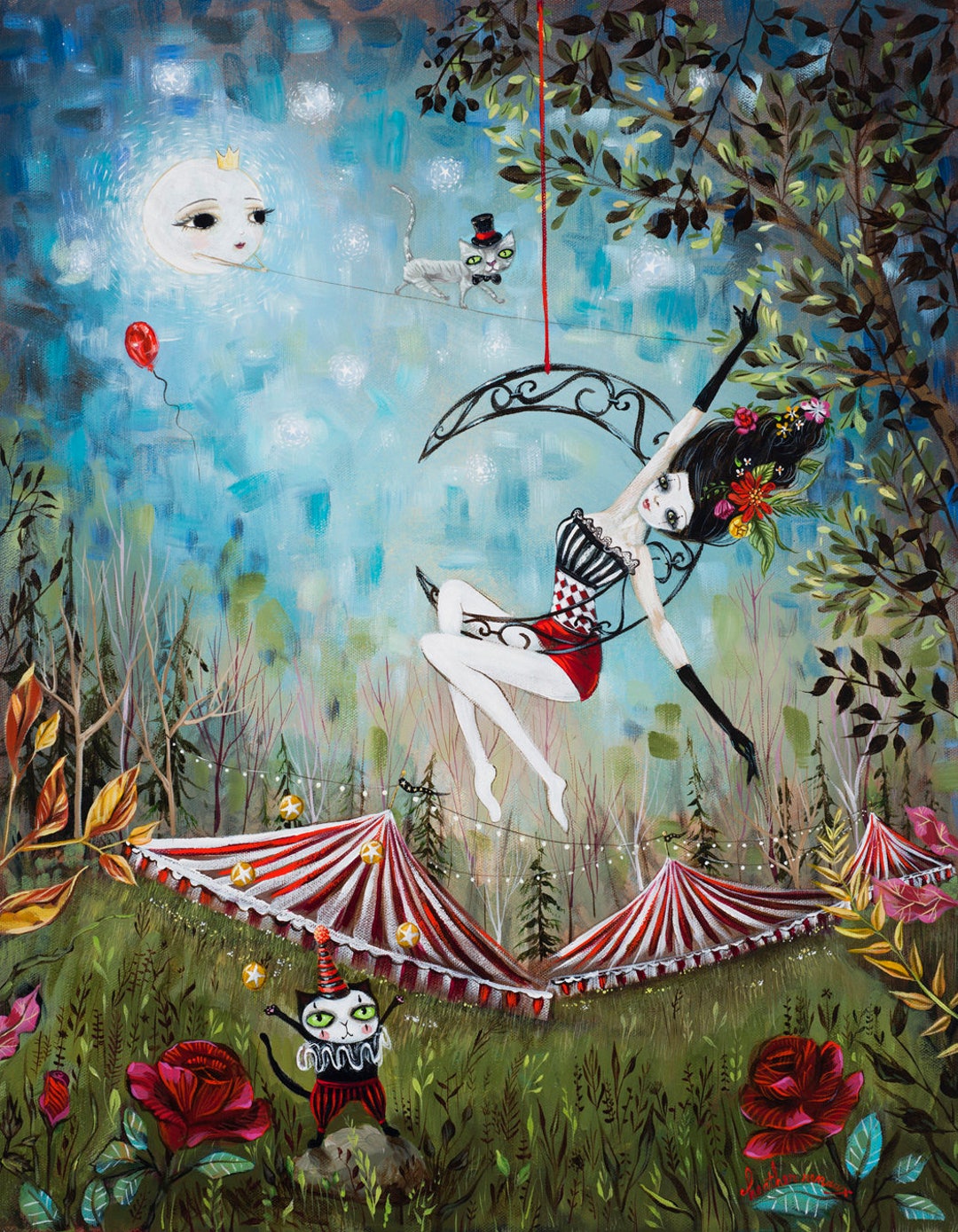 Circus Performers, Lyra Acrobat, Tight Rope Walker, Juggler, Cats Pop ...