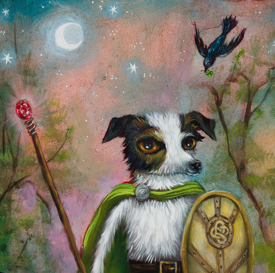 Dog Pet Portrait, Jozi Dog Goddess, Dog Warrior, Border Collie Pet ...