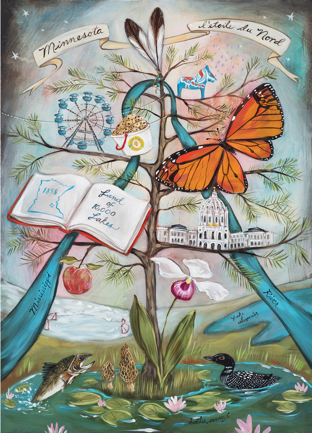 Minnesota State Tree, State of Minnesota by Heather Renaux - Etsy