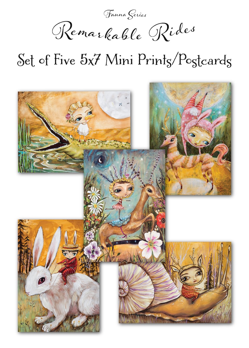 Kids Art Prints, Nursery Prints, Baby Decor, Mini Prints Set of 5, 5x7 ...